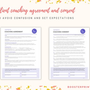 Coaching Contract Template Coach Client Intake Coach Agreement Form ...