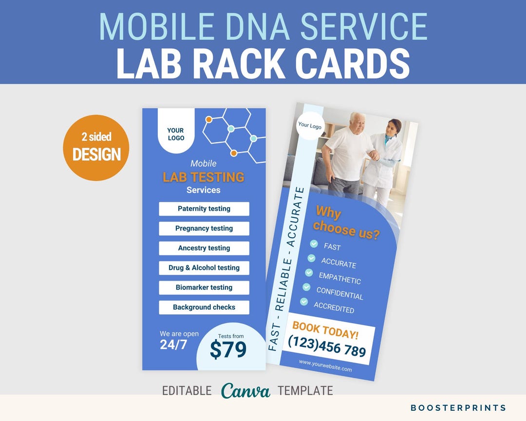 DNA Testing Rack Card Mobile Lab Brochures Mobile Dna Test Flyer Dna ...