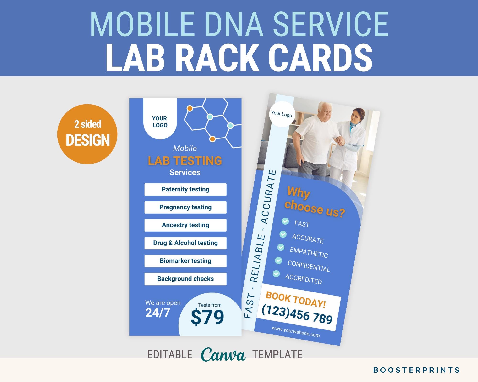 DNA Testing Rack Card Mobile Lab Brochures Mobile Dna Test Flyer Dna ...