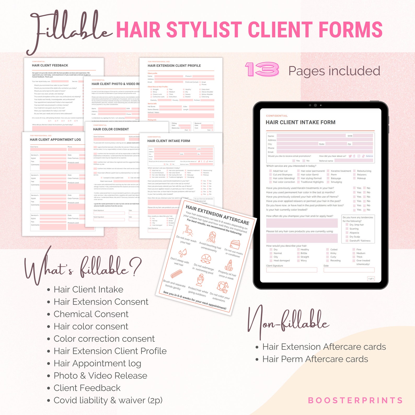 Hair Stylist Client Forms Fillable Hair Consent Form Hair Extensions ...
