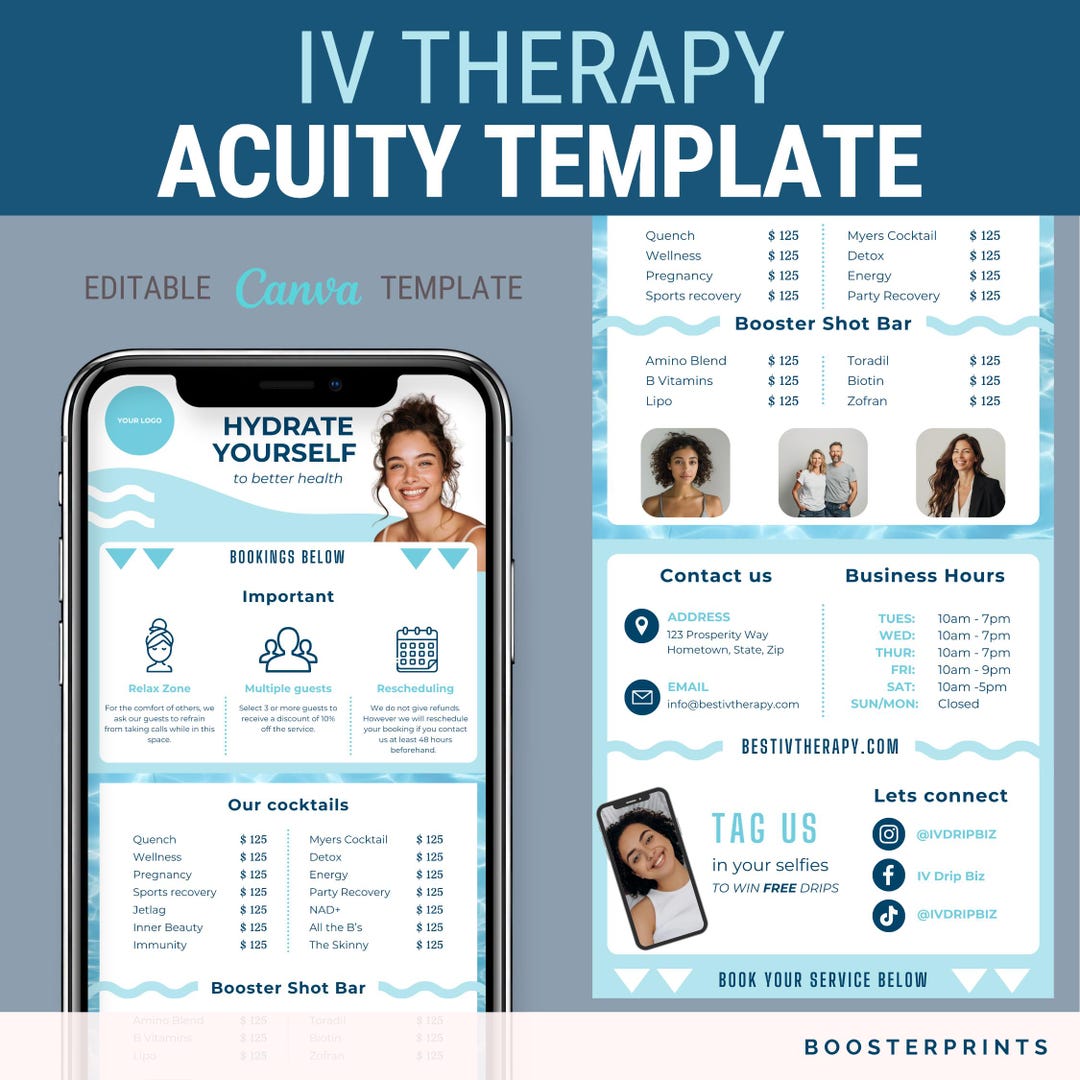 IV Acuity Scheduling Template IV Therapy Template Iv Drip Acuity Iv ...