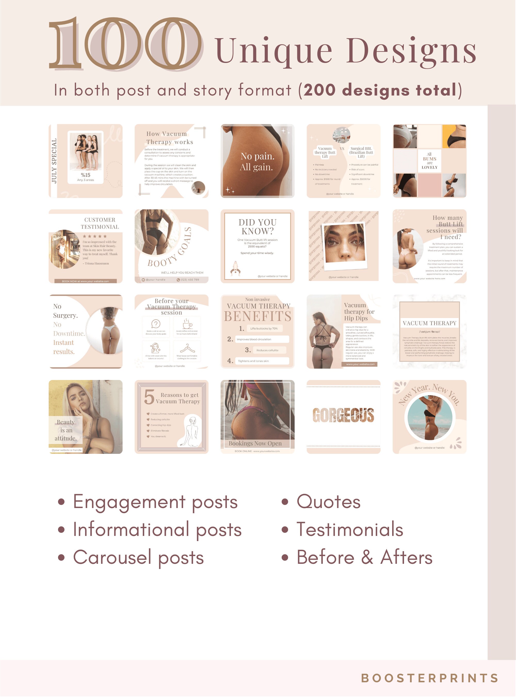 Brazilian Butt Lift Insta Posts Stories IG Templates Body Contouring ...