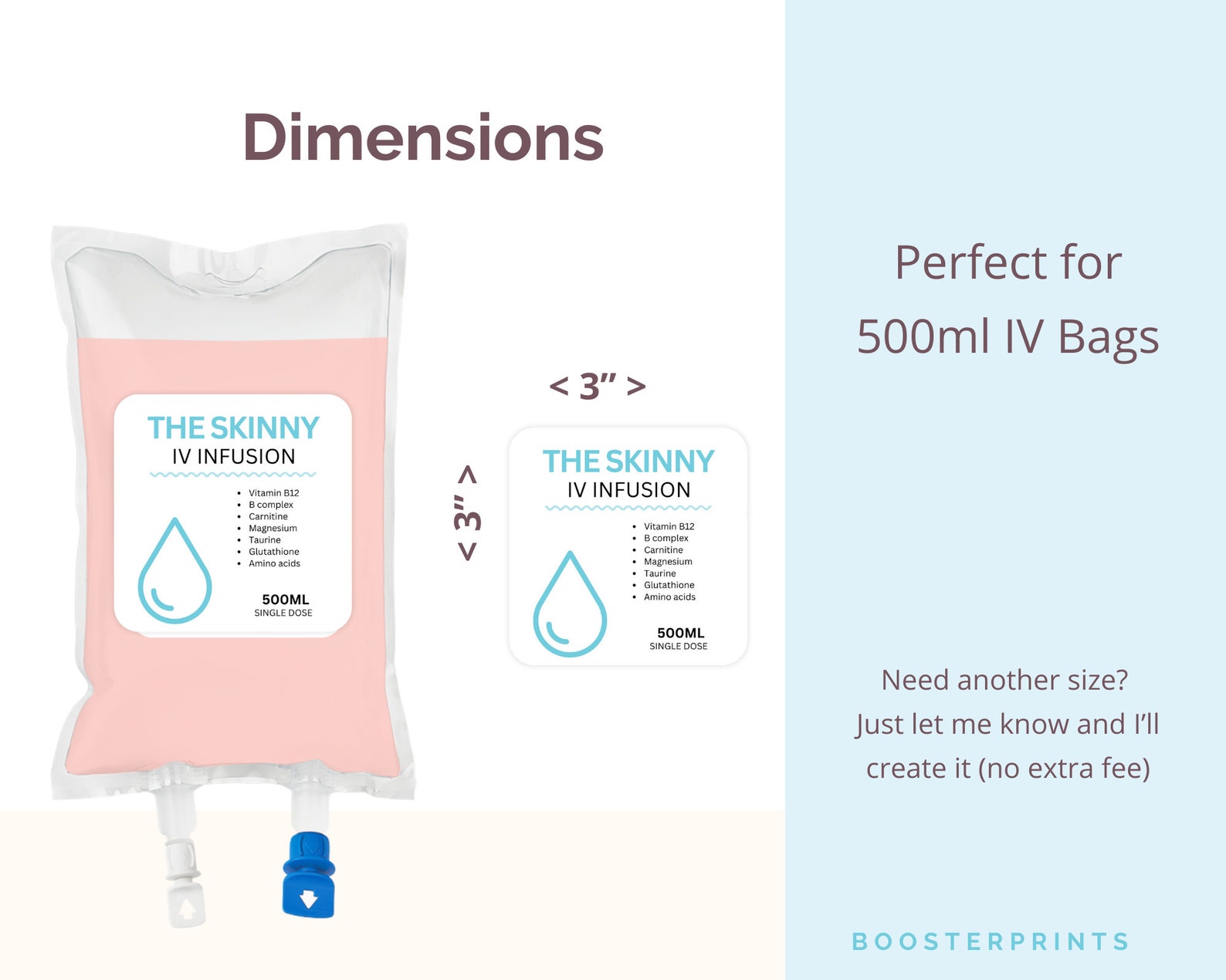IV Therapy Bags Label Editable IV Vitamin Therapy Bag Label IV Labels ...