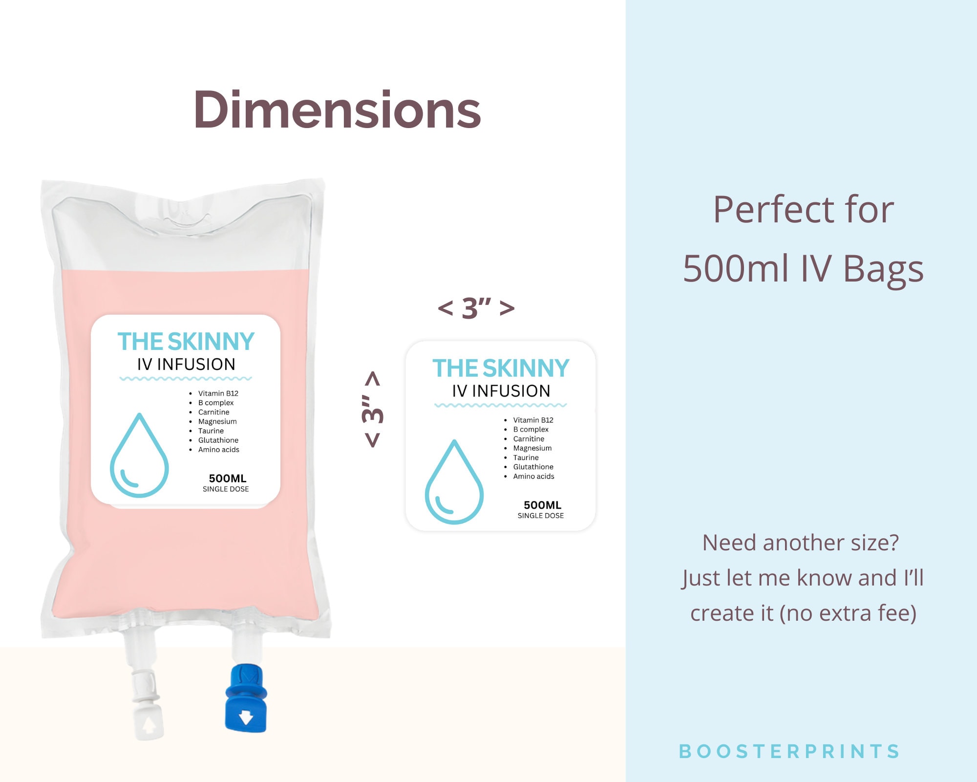 IV Therapy Bags Label Editable IV Vitamin Therapy Bag Label IV Labels ...