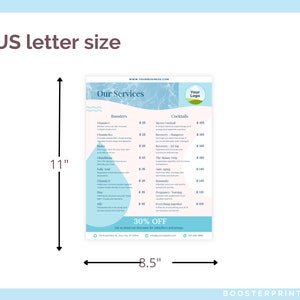 IV Hydration Pricelist Service Menu for IV Infusion Template IV Therapy ...