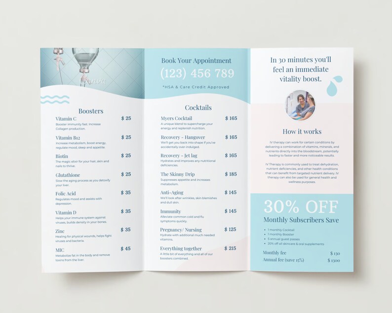 IV Vitamin Therapy Marketing IV Infusion Template IV Therapy Flyer Iv ...