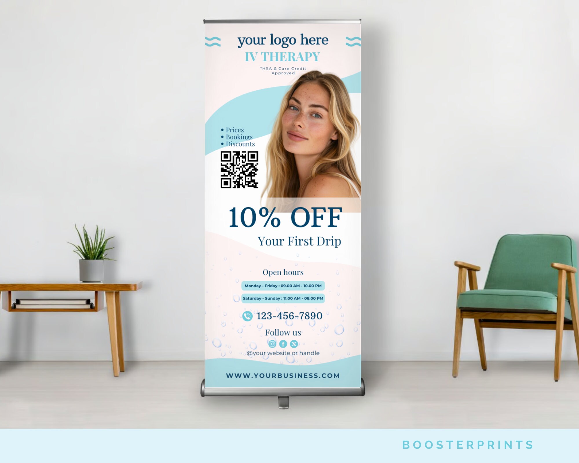 IV Therapy Marketing Retractable IV Banner Iv Rollup Banner Iv Event ...