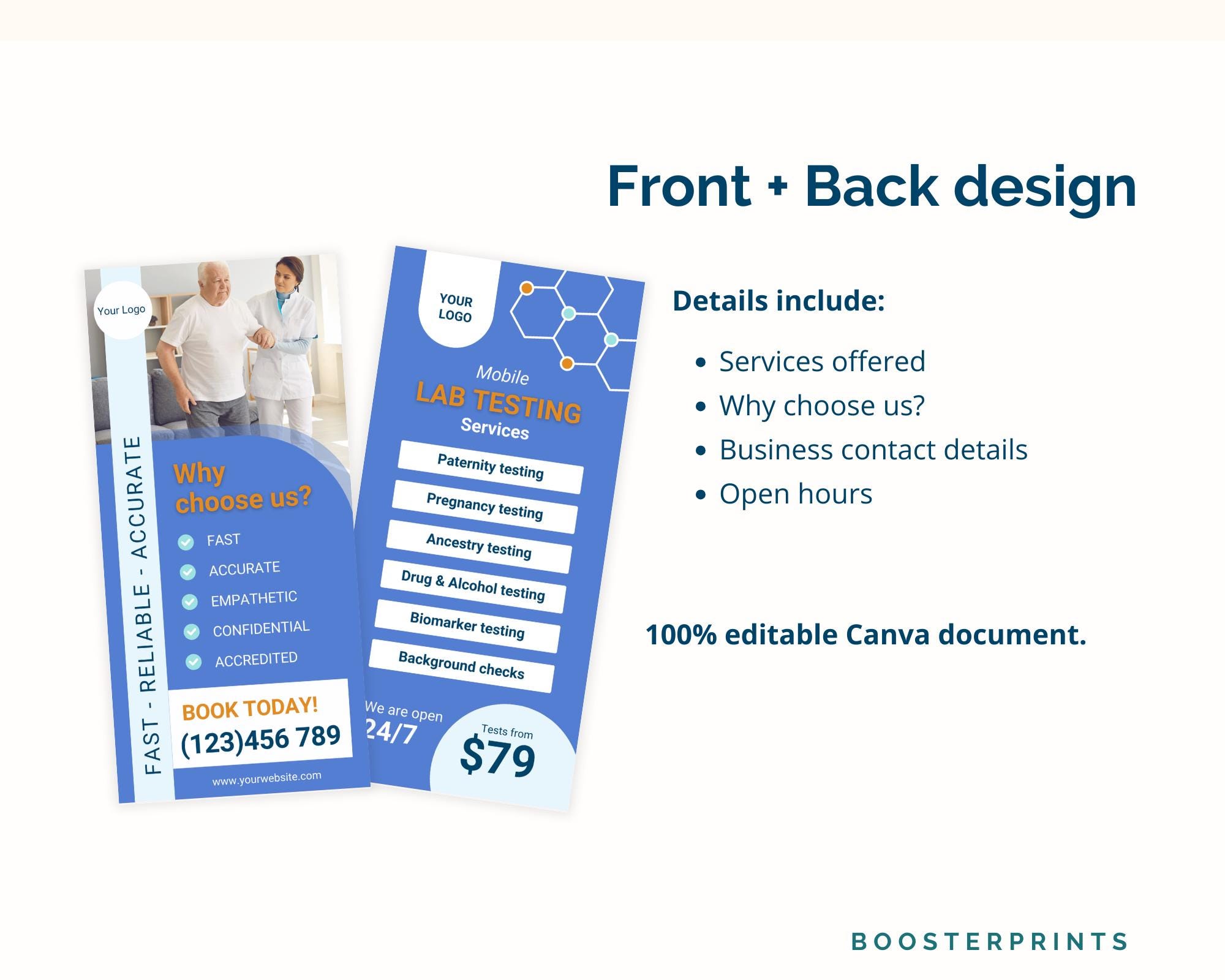 DNA Testing Rack Card Mobile Lab Brochures Mobile Dna Test Flyer Dna ...