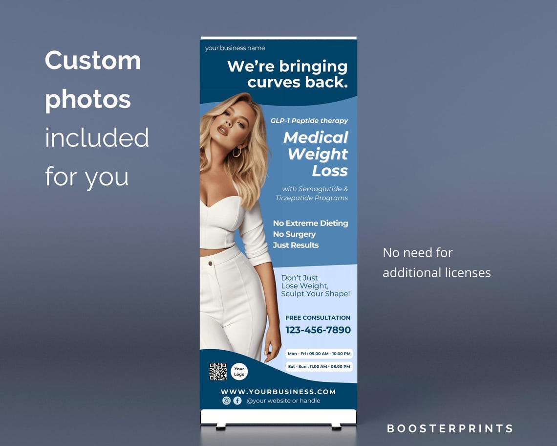 GLP 1 Template for Weight Loss Clinic Medspa Banner Business Sign Glp1 ...