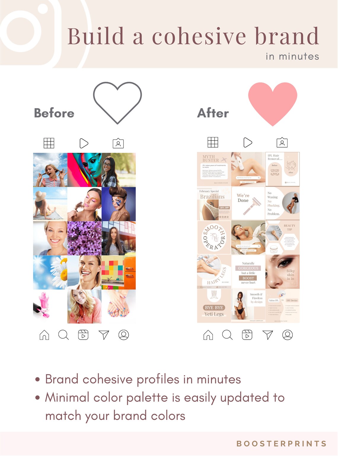 IPL Hair Removal Instagram Posts Ig Stories 80 IPL Instagram Templates ...