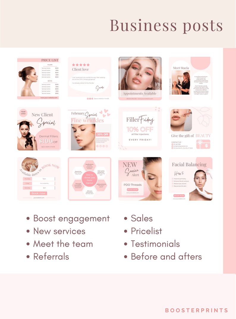 Botox Filler Instagram Template Botox and Fillers Posts Stories IG ...