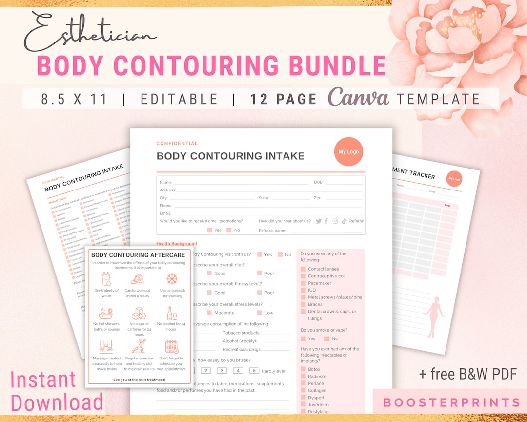 Body Contouring Form Editable Intake Body Sculpting Client Consent Body ...