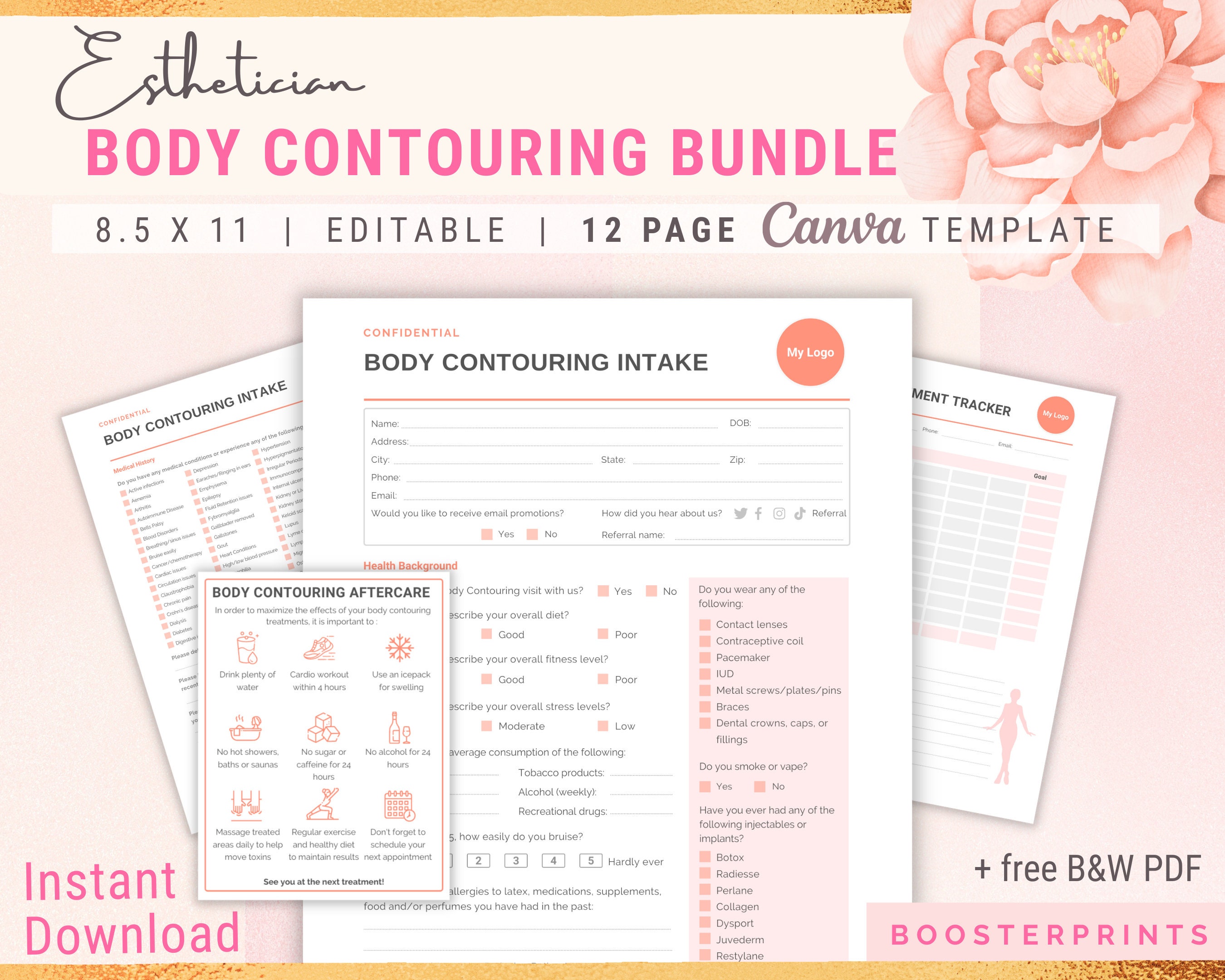 Body Contouring Form Editable Intake Body Sculpting Client Consent Body ...