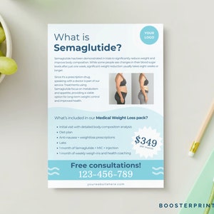 Semagluetide Weight Loss Flyer Template Semaglutide Injection Brochure ...