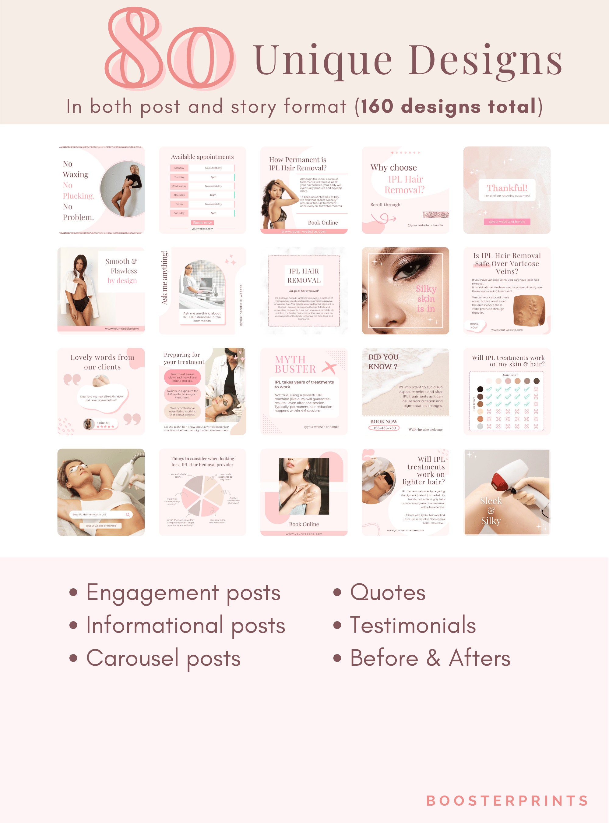 IPL Hair Removal Insta Posts & Stories, IPL Instagram Marketing ...