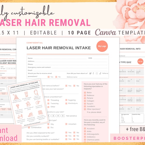 Laser Hair Removal Client Intake Form - Etsy