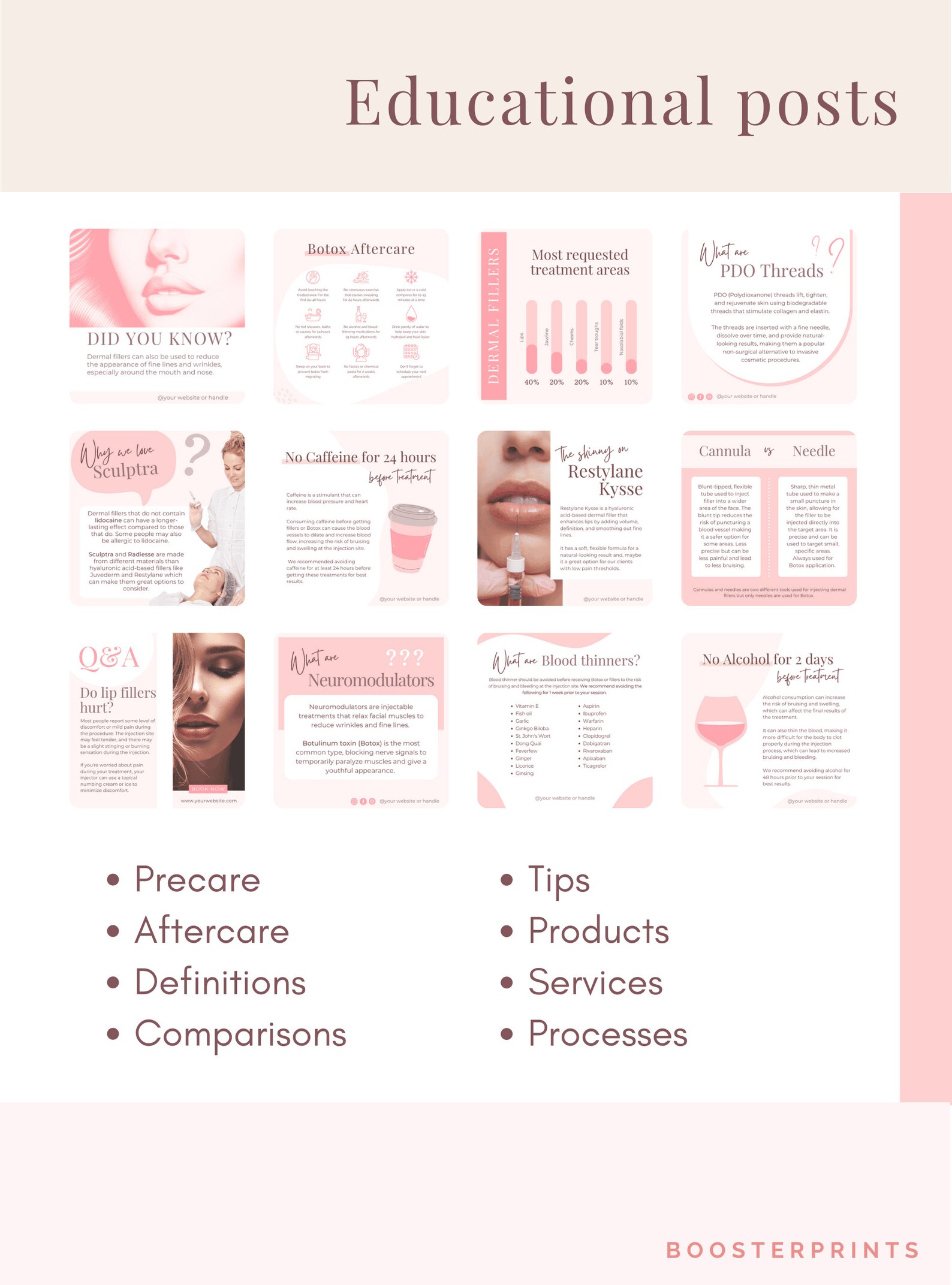 Botox Filler Instagram Template Botox and Fillers Posts Stories IG ...