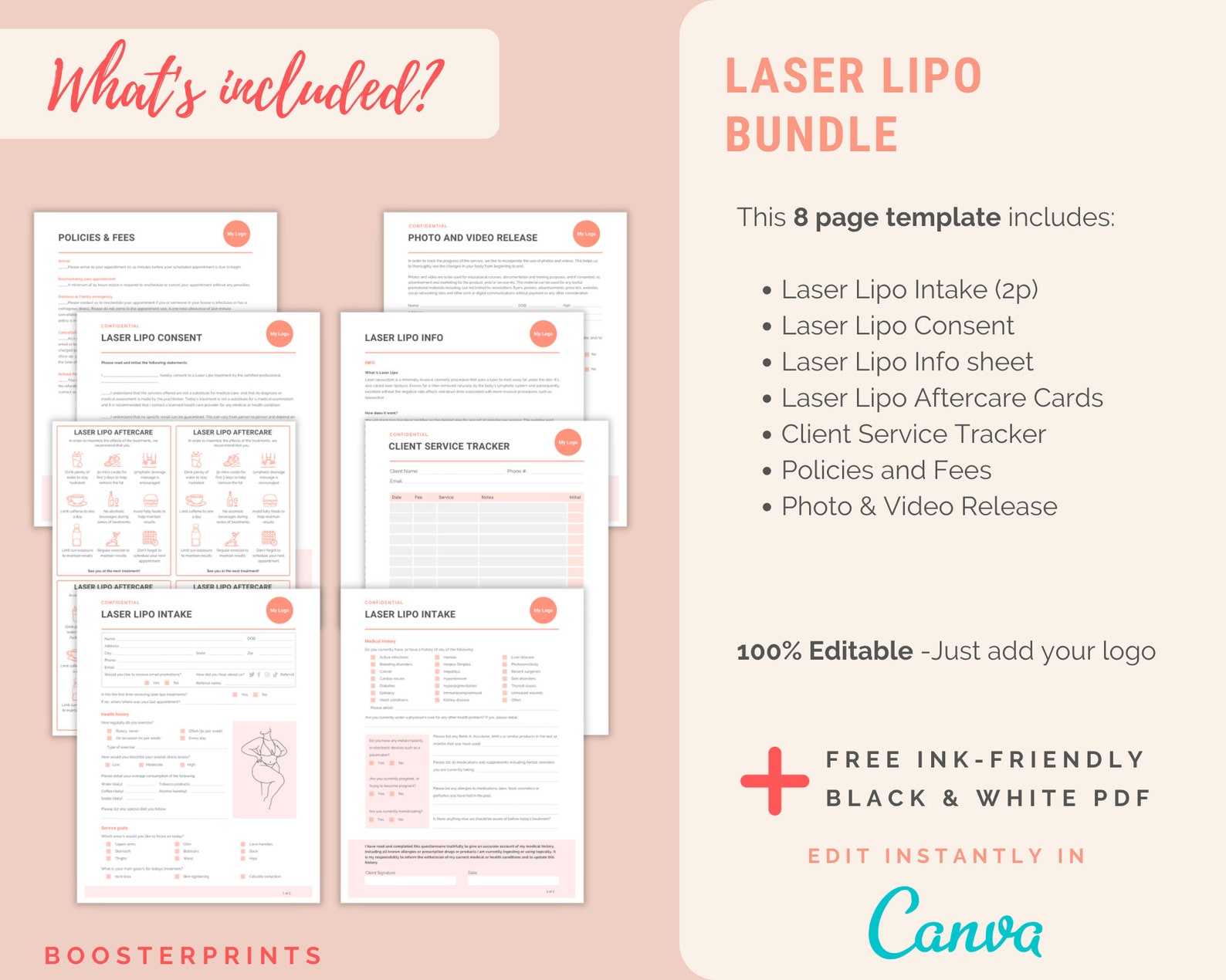 Laser Lipo Consent Forms Lipolysis Intake Client Consent Aftercare ...