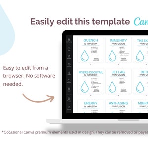 IV Therapy Bags Label Editable IV Vitamin Therapy Bag Label IV Labels ...