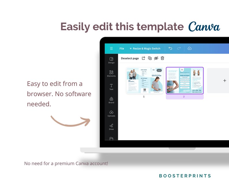 Semaglutide Marketing Trifold Weight Loss Template Semaglutide Template ...