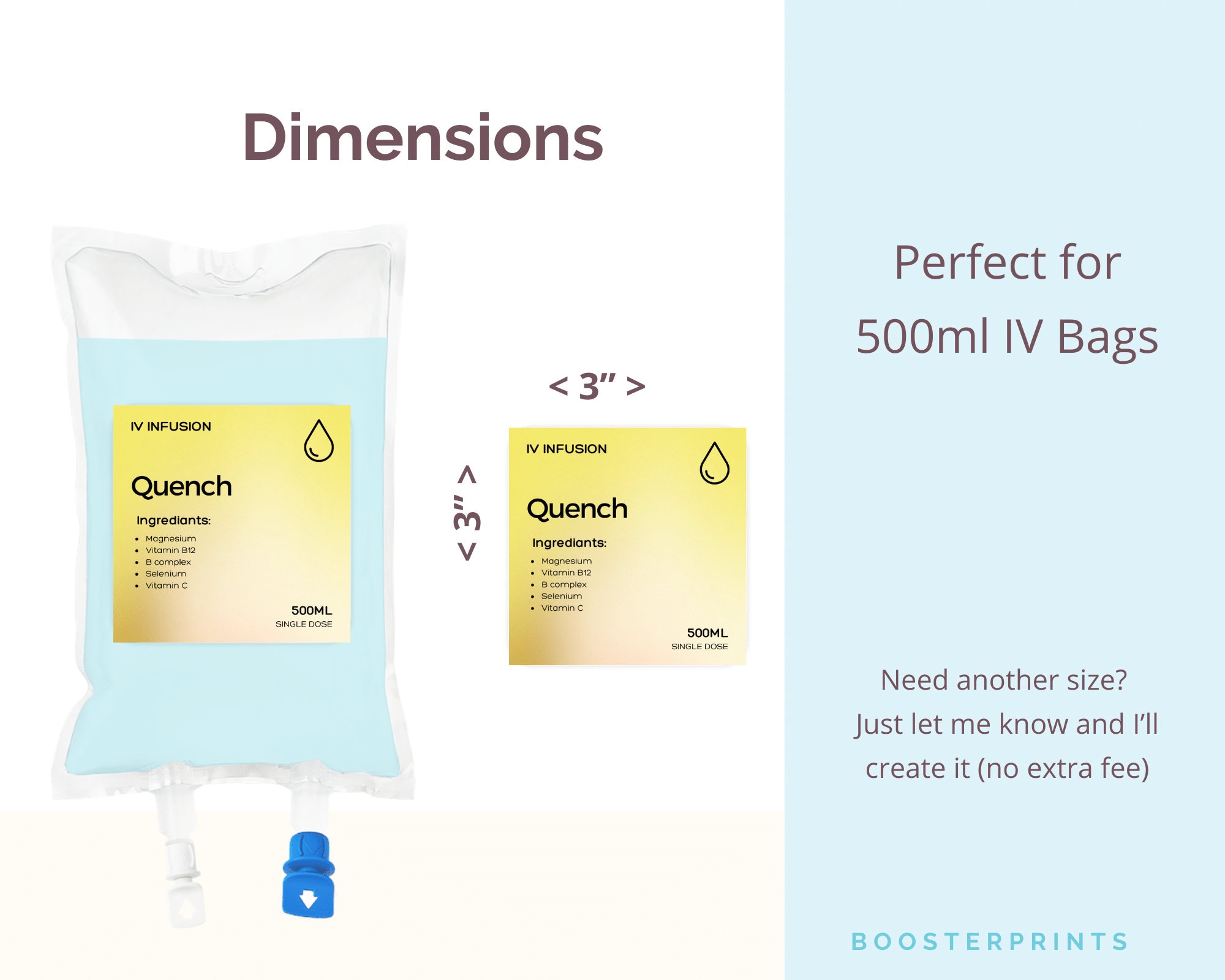 IV Infusion Bag Labels Modern IV Vitamin Therapy Bag Label Gradient IV ...