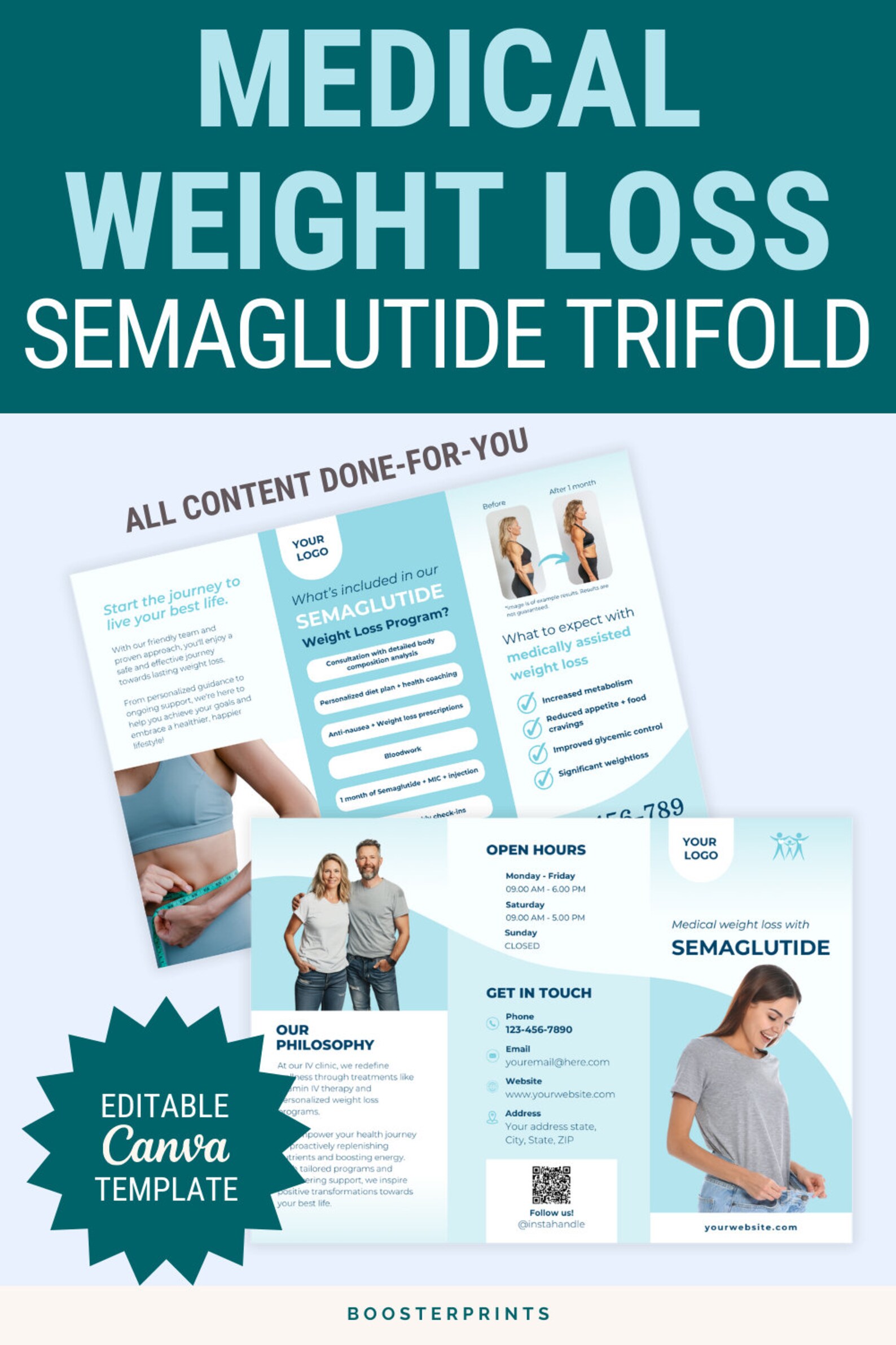 Semaglutide Marketing Trifold Weight Loss Template Semaglutide Template ...