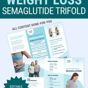 Semaglutide Marketing Trifold Weight Loss Template Semaglutide Template ...