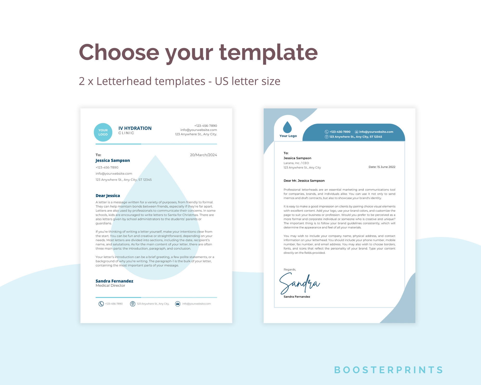 IV Therapy Canva Kit Invoice Letterhead Envelope Template Iv Infusion ...