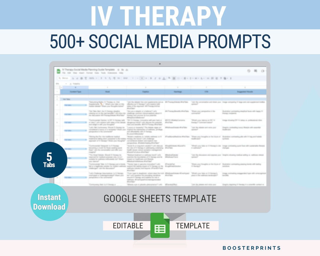 IV Therapy Marketing Prompts Iv Therapy Template Iv Social Media ...