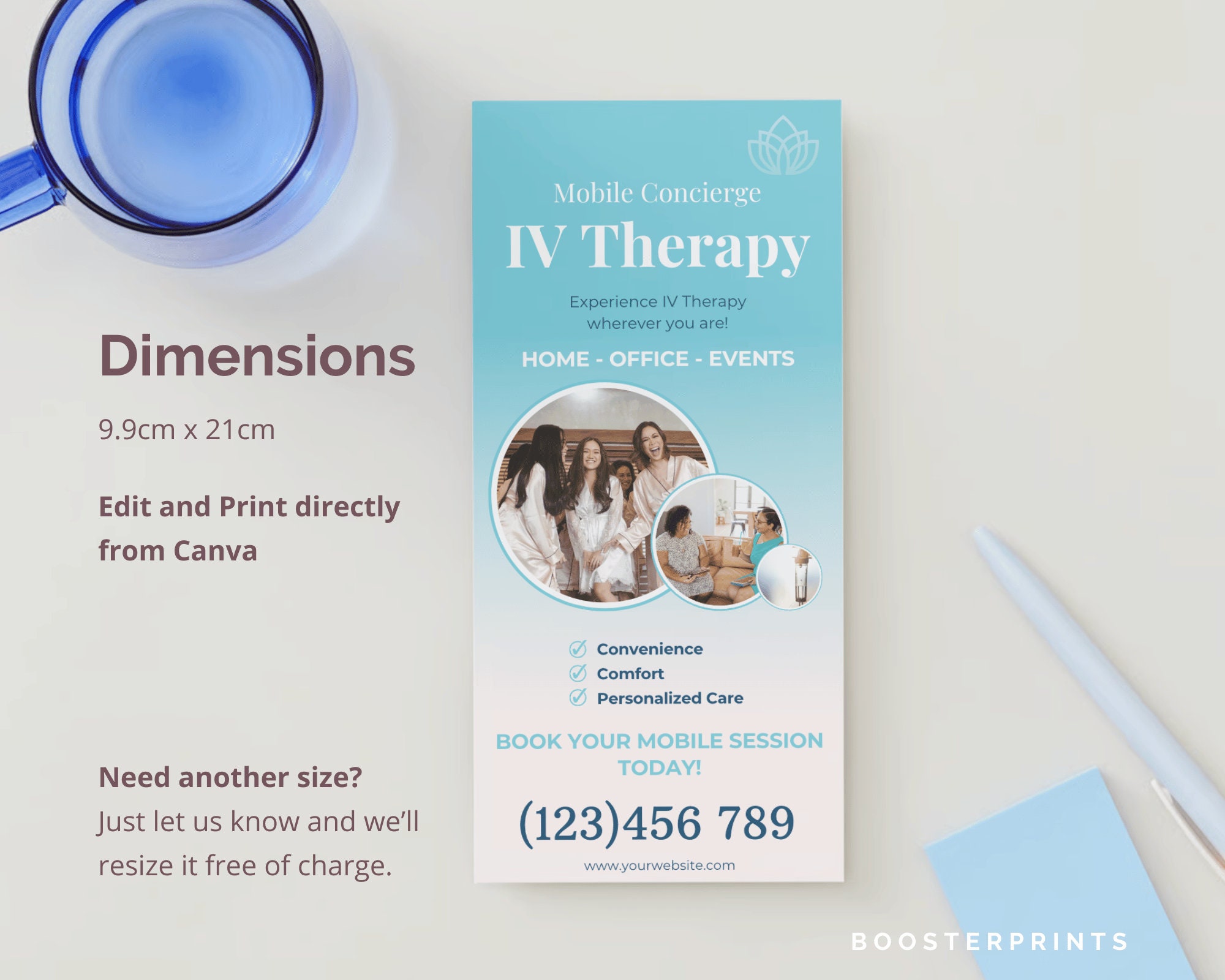 IV Therapy Canva Rack Card Kit Iv Therapy Brochures IV Infusion Flyer ...
