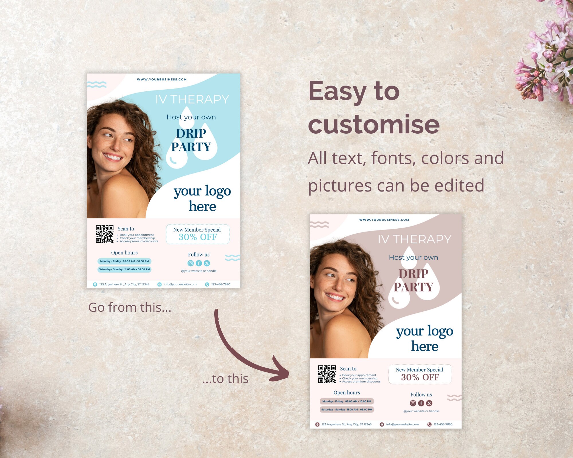 IV Therapy Brochure IV Infusion Flyer Template IV Therapy Marketing Iv ...