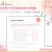 Client Feedback Form Esthetician Business Client Feedback Esthetician Feedback Salon Review ...