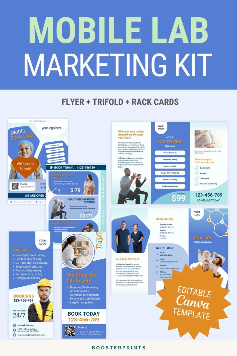 Mobile Lab Marketing Flyers DNA Testing Flyers Medical Template Health ...