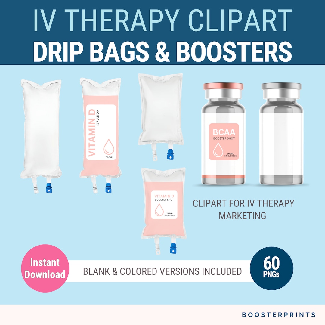 IV Therapy Clipart IV Bag Png Therapy Marketing Booster Bottles Bag IV ...