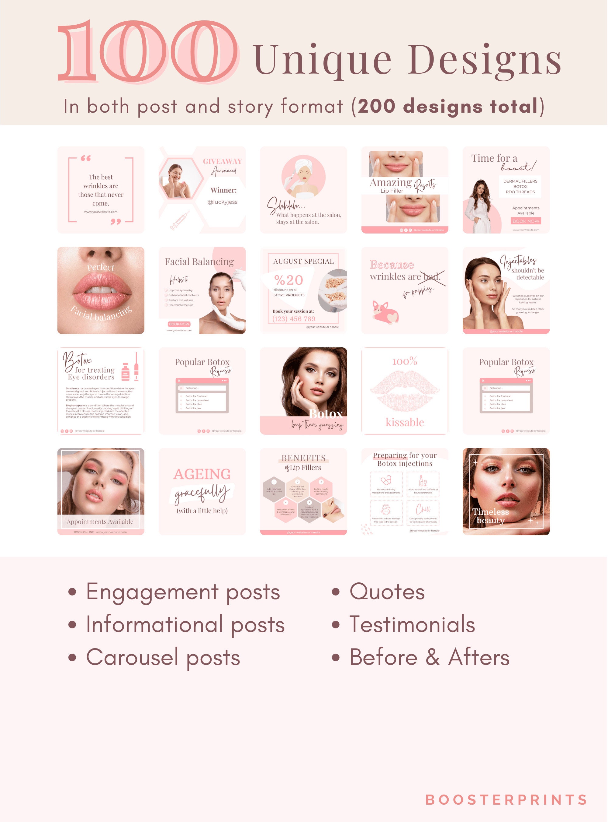 Botox Filler Instagram Template Botox and Fillers Posts Stories IG ...