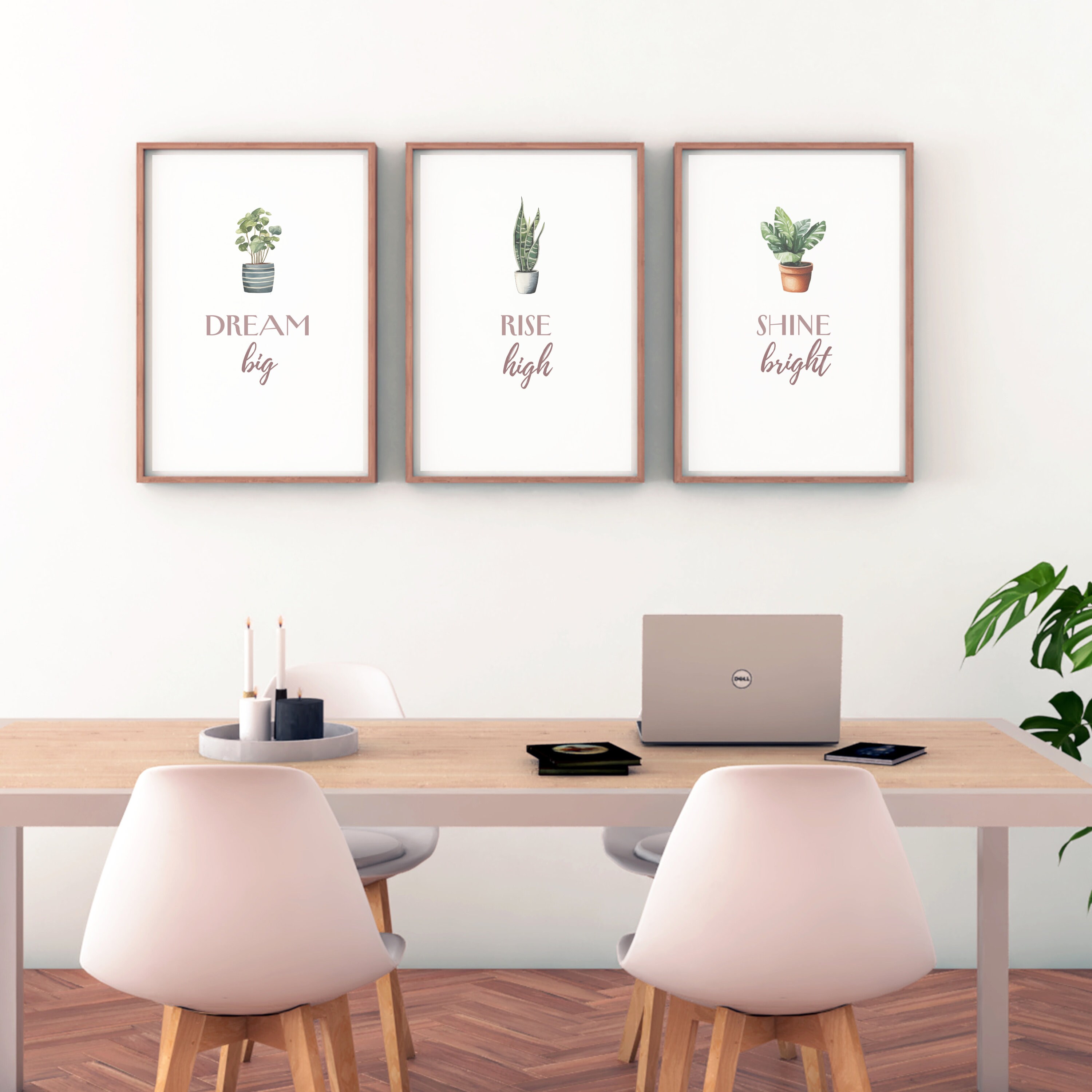 Motivational Plant Print Set of 3 Positive Wall Art Motivational Office ...