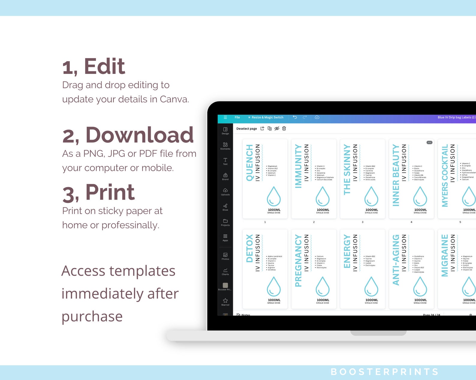 IV Bag Labels Template Drip Bag Label for IV Infusion Bag Label IV ...