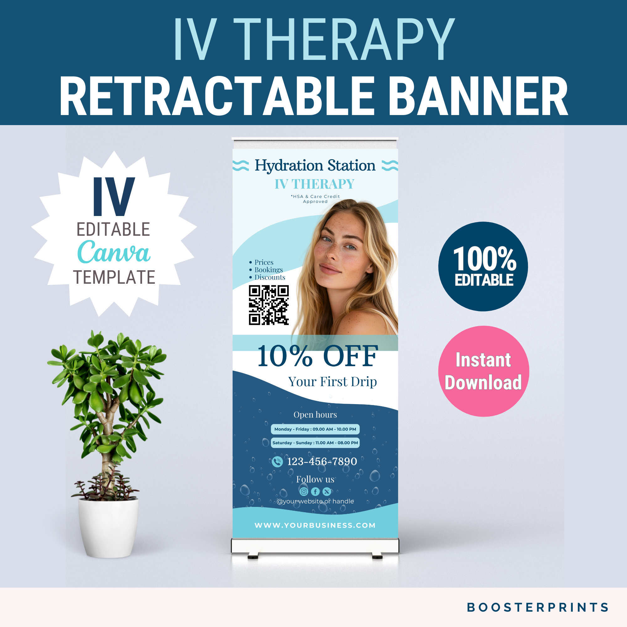 IV Therapy Marketing Retractable IV Banner Iv Rollup Banner Iv Event ...