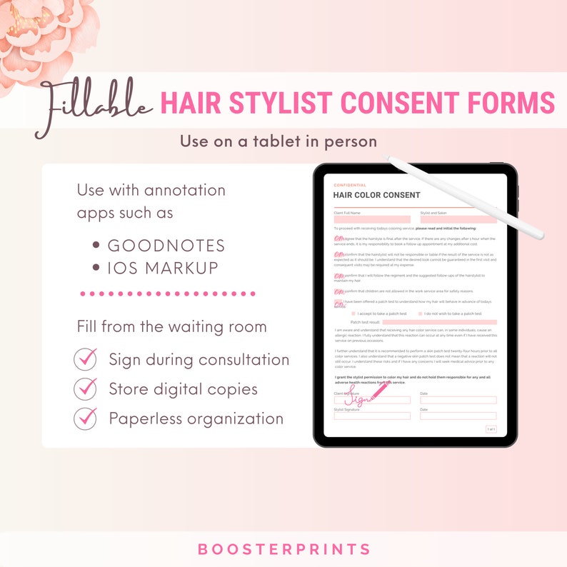 Hair Stylist Client Forms Fillable Hair Consent Form Hair Extensions ...