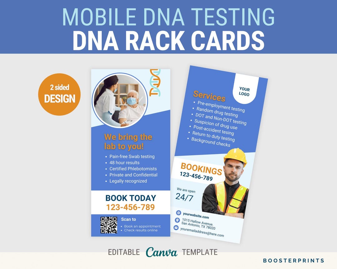 Mobile DNA Testing Rack Cards Mobile Lab Brochures Mobile Dna Test ...