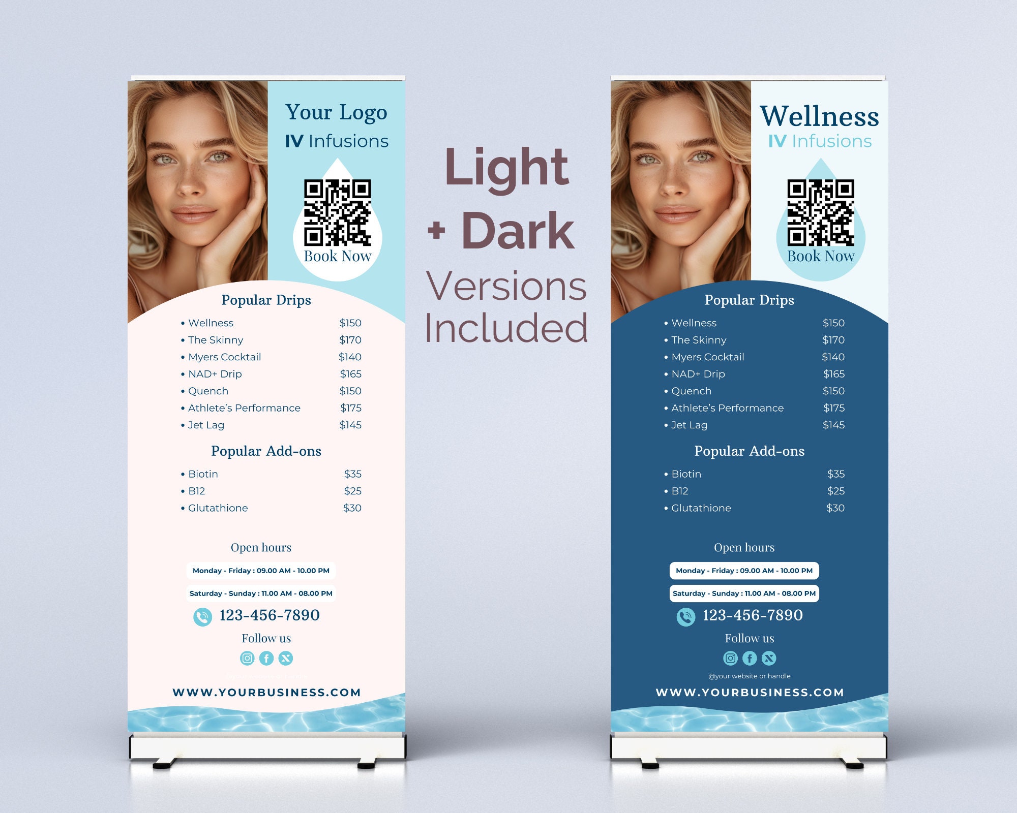 IV Therapy Marketing Event Banner IV Retractable IV Standup Banner Iv ...