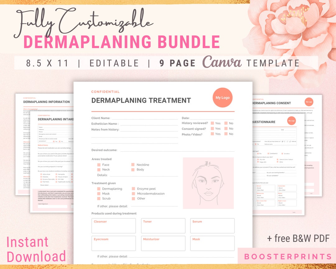 Dermaplane Consent Form Template Dermaplaning Forms Dermaplane - Etsy