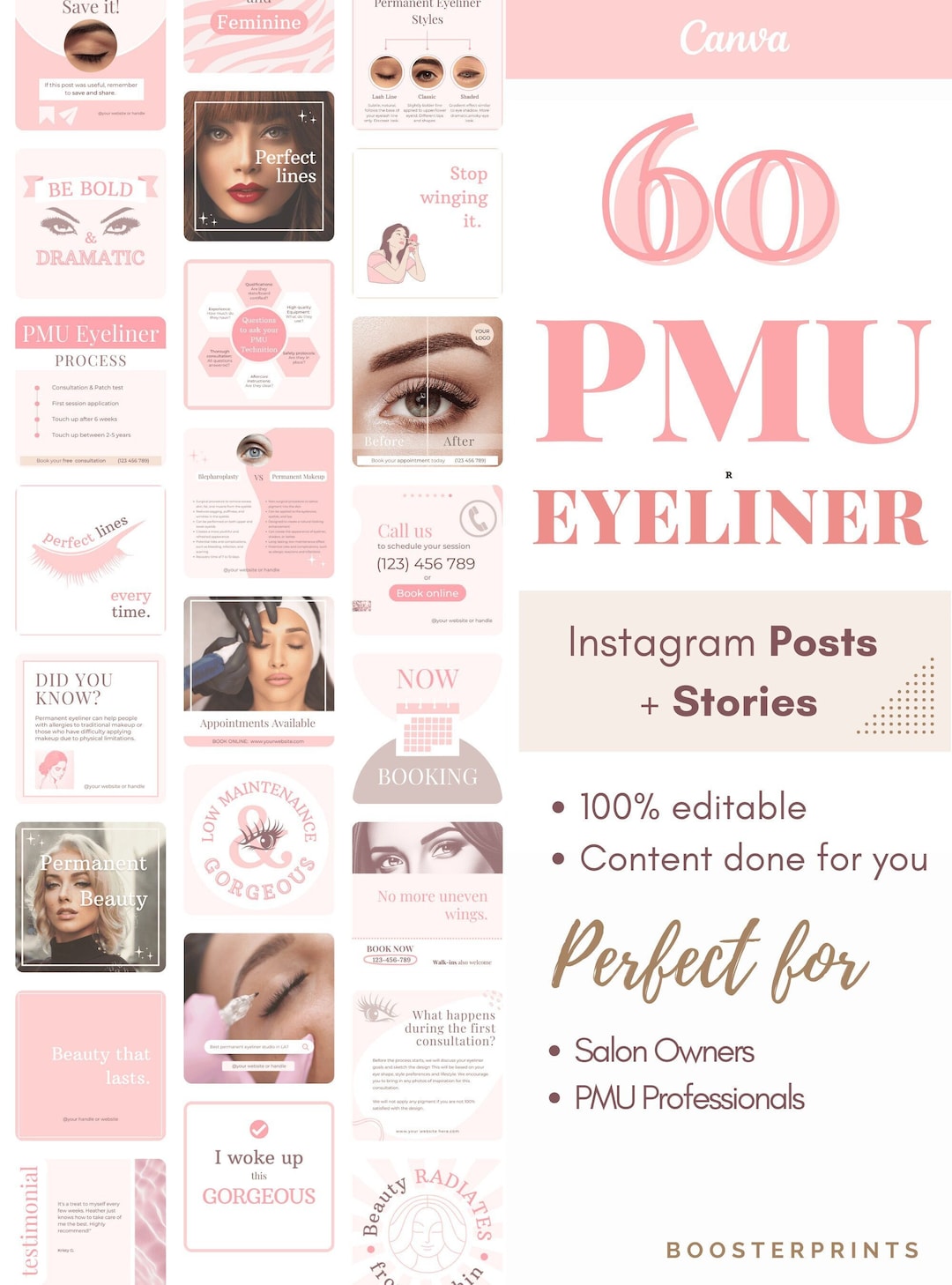 PMU Eyeliner Instagram Posts PMU Flyer Insta Posts & Stories Permanent ...