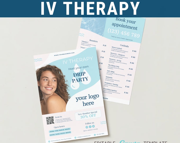 IV Therapy Brochure IV Infusion Flyer Template IV Therapy Marketing Iv ...