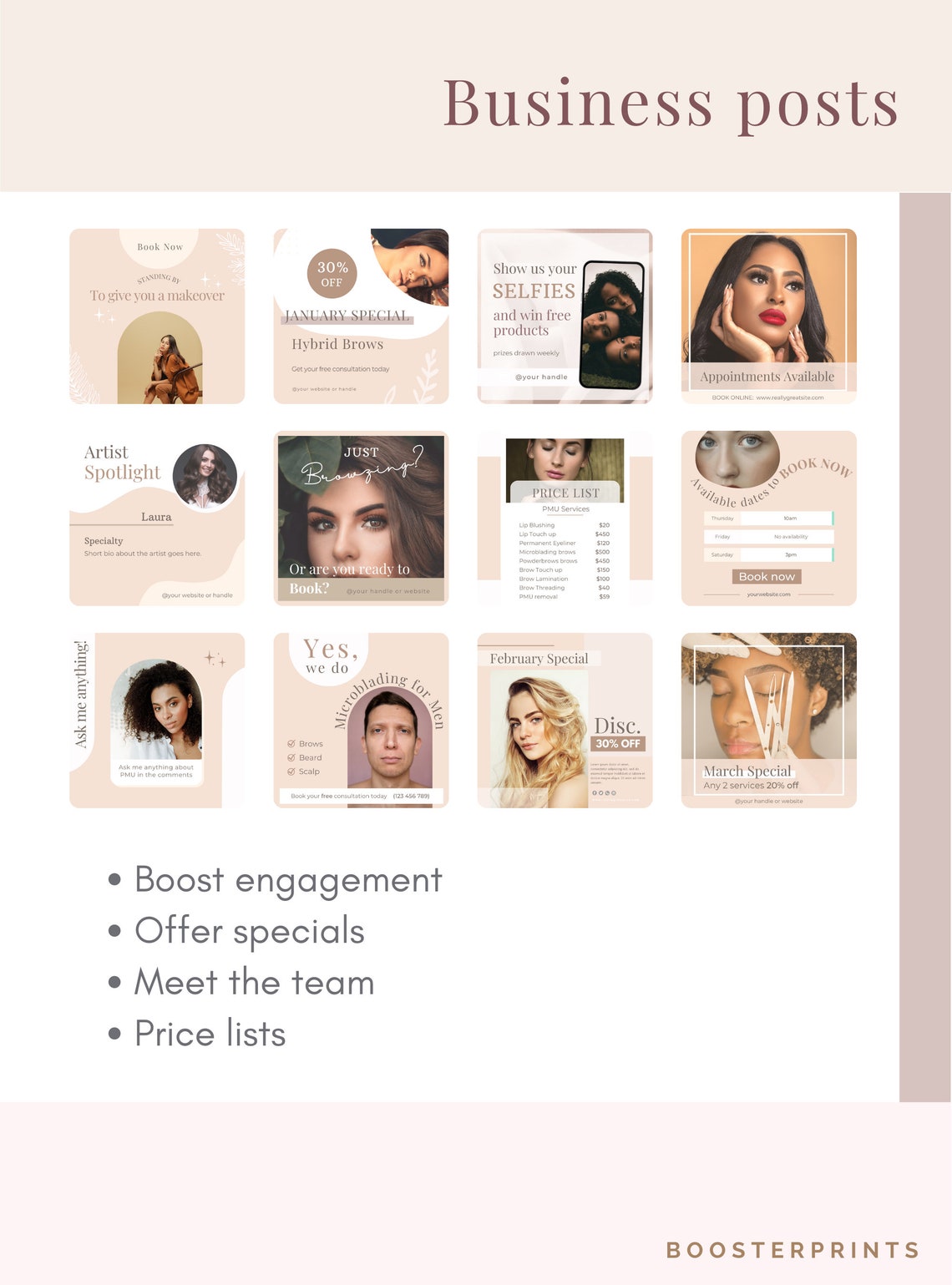 PMU Instagram Posts 100 Pmu Flyers IG Posts IG Stories Microblading ...