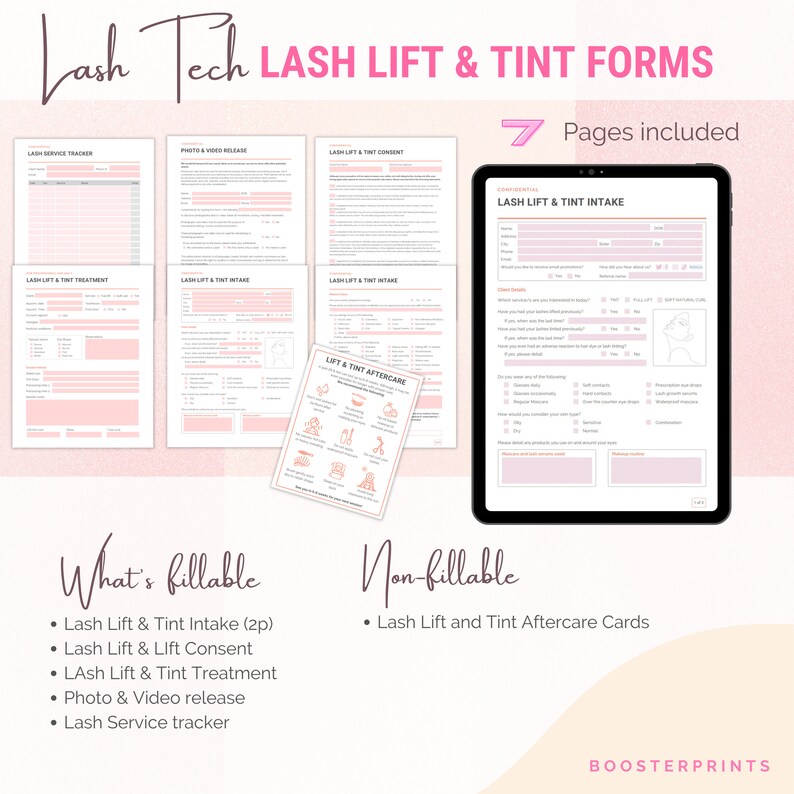 Lash Lift and Tint Forms Lash Client Consent Form Eyelash Intake Form ...
