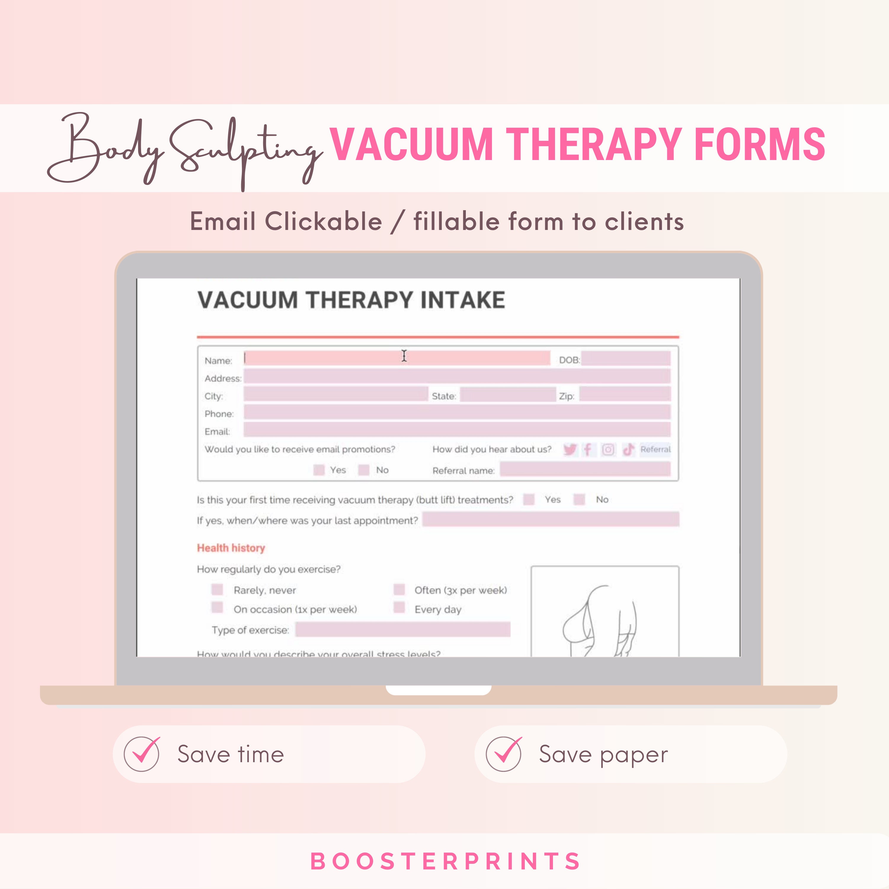 Vacuum Therapy Butt Lift Forms Intake Client Consent Form Aftercare ...