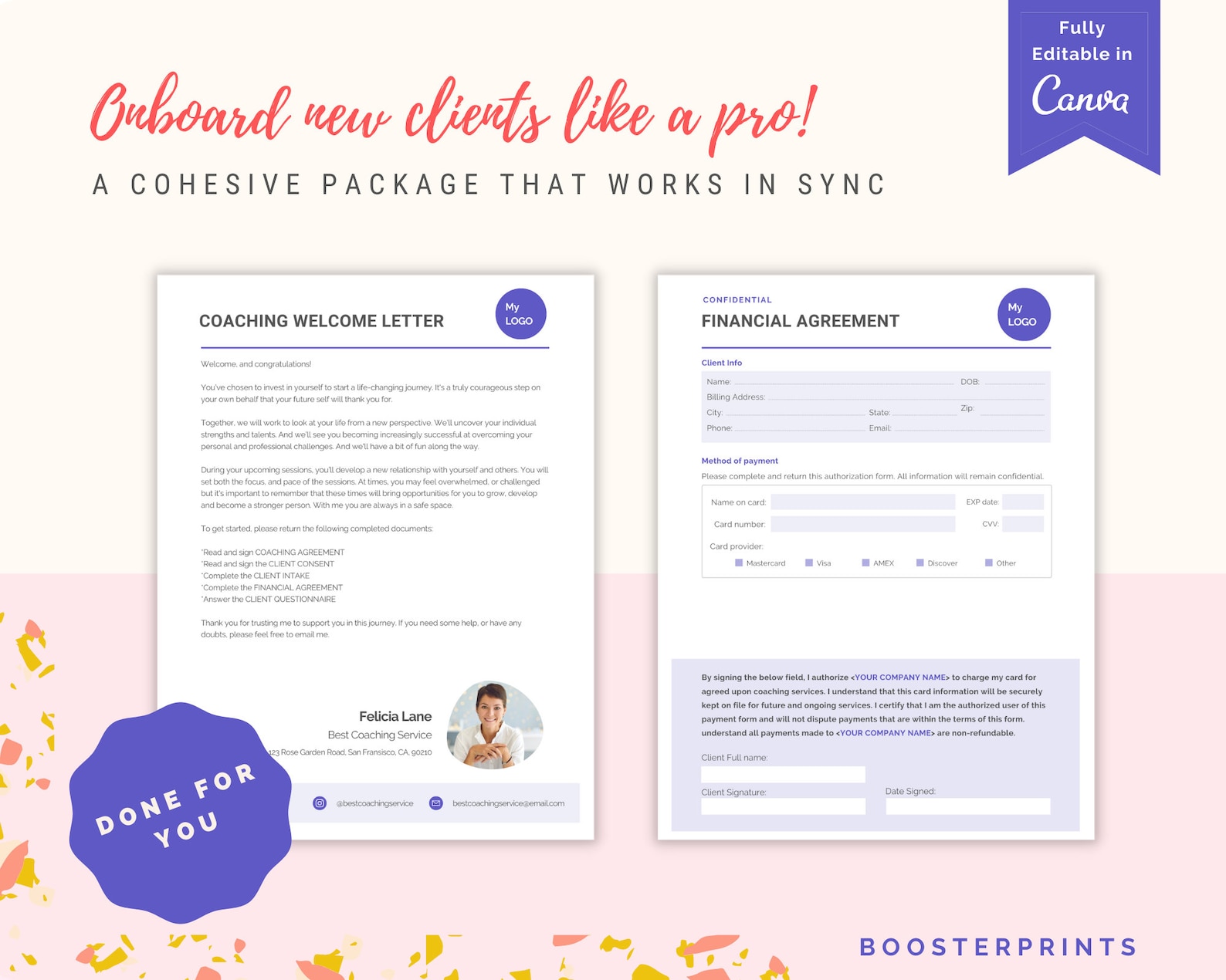 Coaching Contract Template Coach Client Intake Coach Agreement Form ...