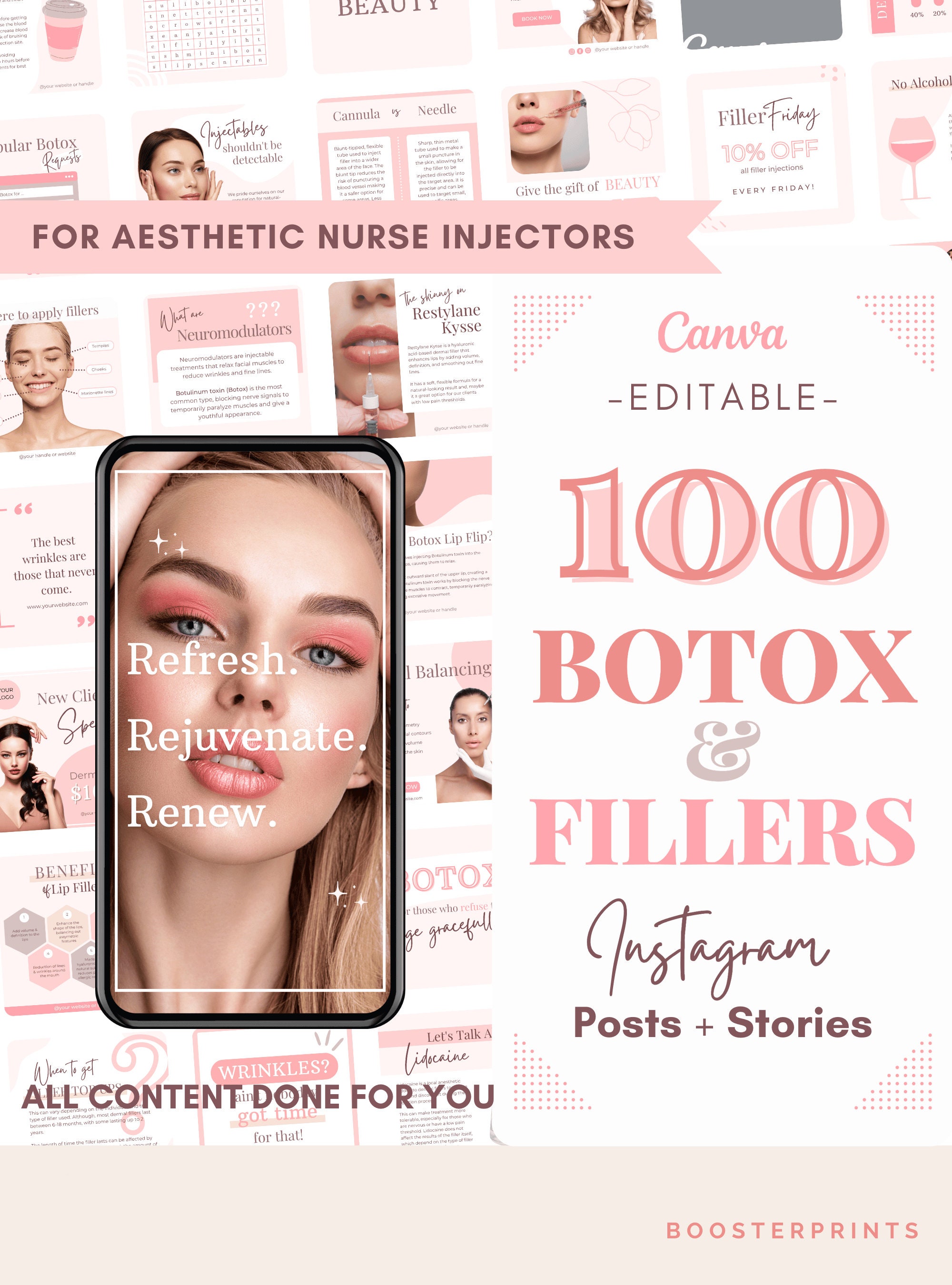 Botox Filler Instagram Template Botox and Fillers Posts Stories IG ...