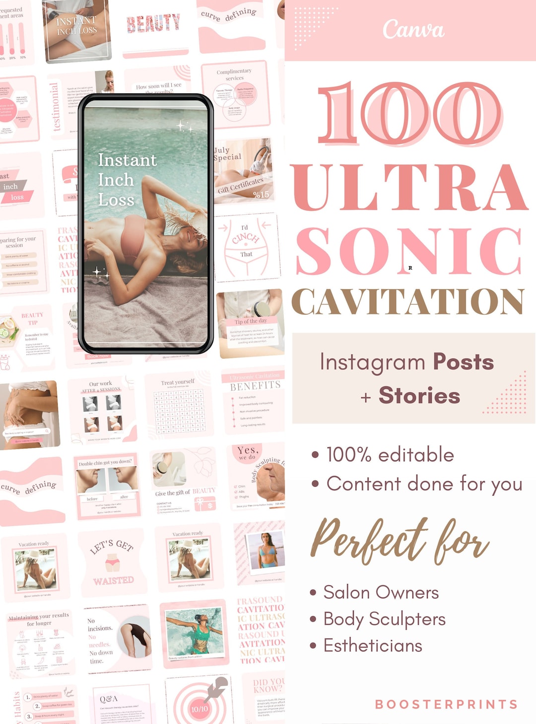 Cavitation Instagram Posts Stories IG Template Body Contouring ...